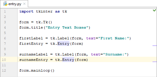Free Python Course Tkinter Text Entry